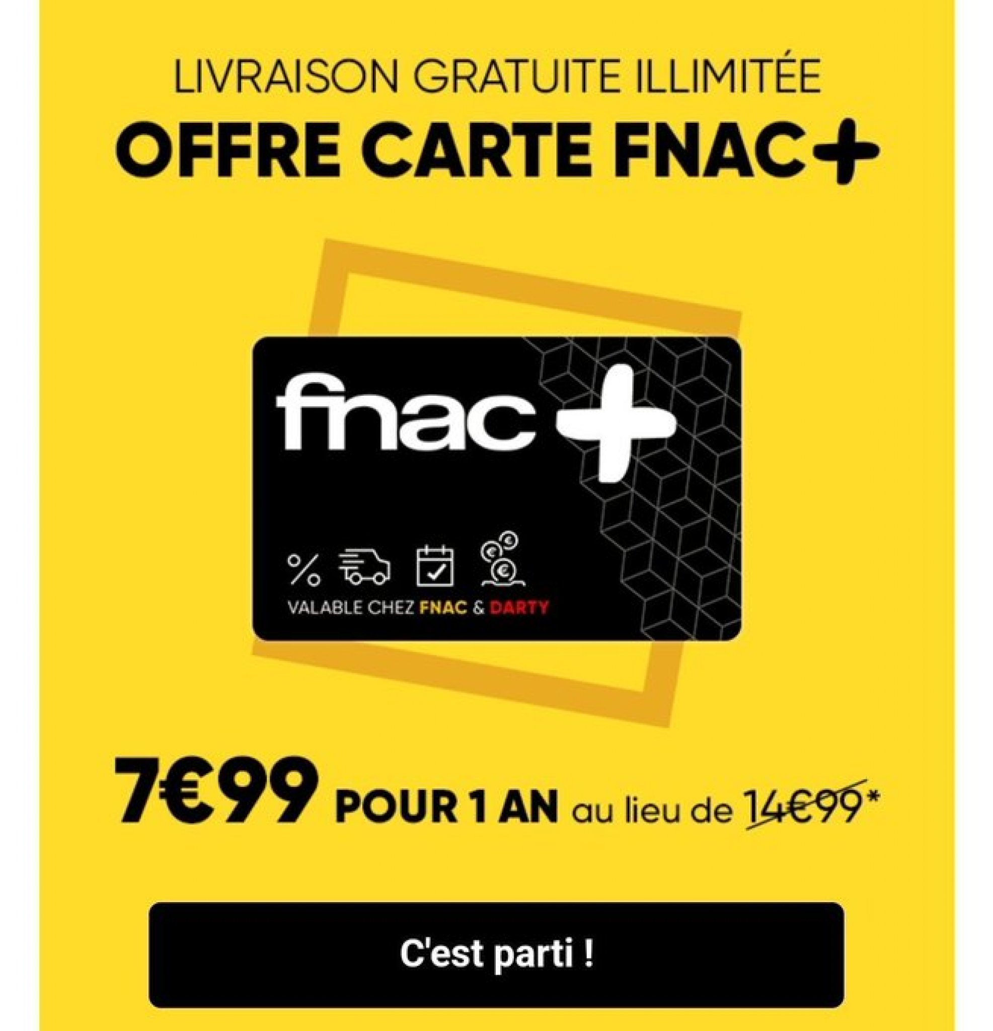 La carte Fnac+ à 7.99€ pour 1 an - Le CrocoDeal