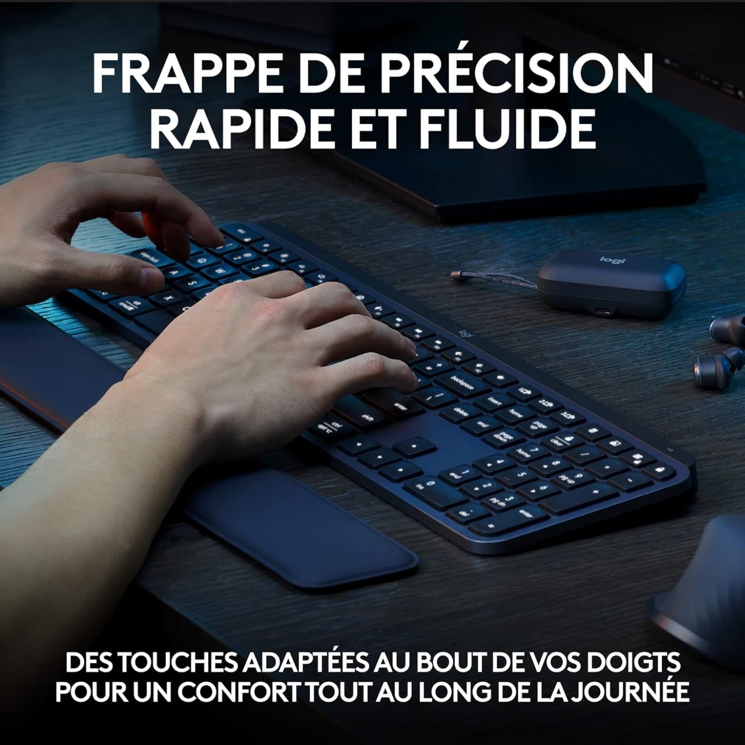 Logitech MX Keys S PLUS - Clavier sans fil et repose poignet ...